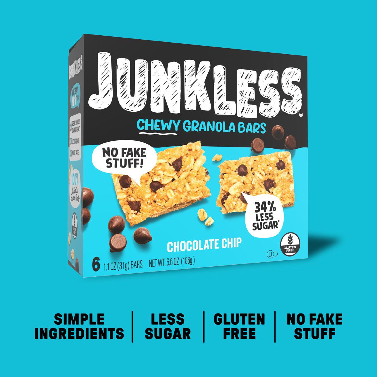 JUNKLESS Chocolate Chip Chewy Granola Bars – JUNKLESS FOODS