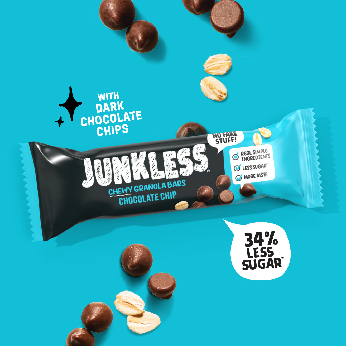 JUNKLESS Chocolate Chip Chewy Granola Bars – JUNKLESS FOODS